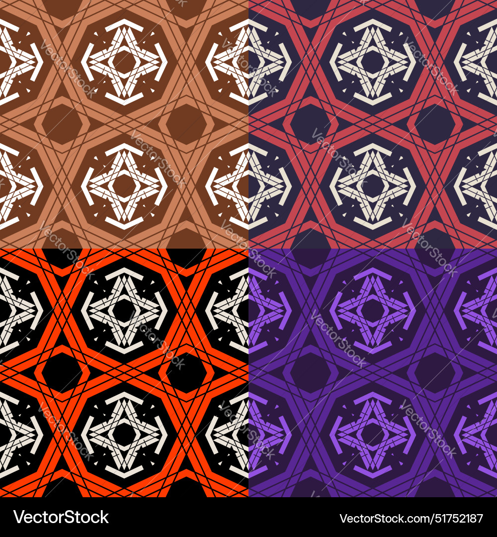 Abstract cross shape and lines seamless pattern Vector Image