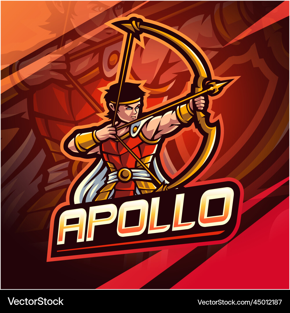 Apolo esport mascot logo design Royalty Free Vector Image