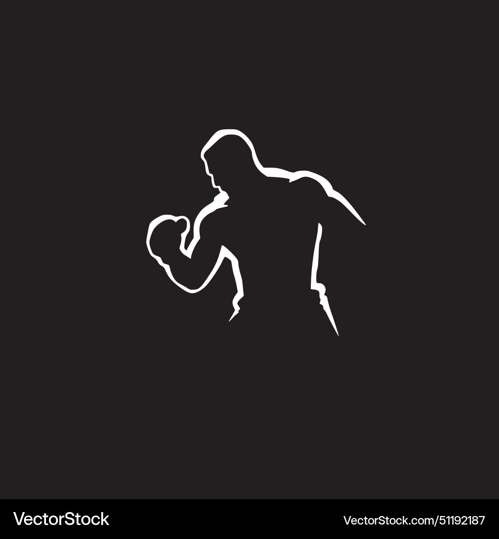 Boxing - black and white Royalty Free Vector Image
