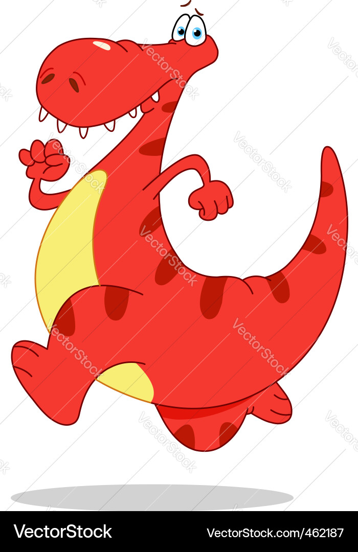 Cartoon Tyrannosaurus Rex Running Royalty Free Vector Image