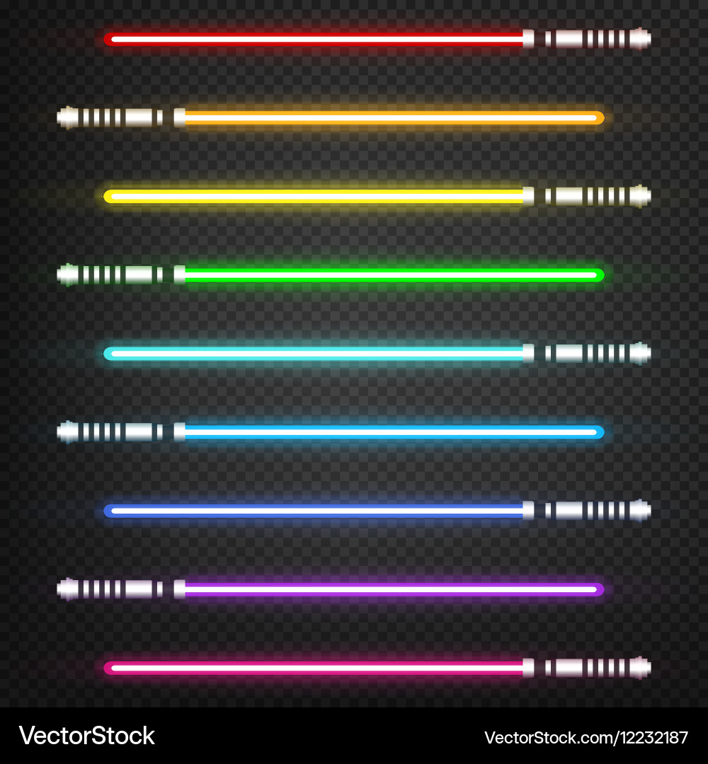 Colorful Light Swords Set Royalty Free Vector Image