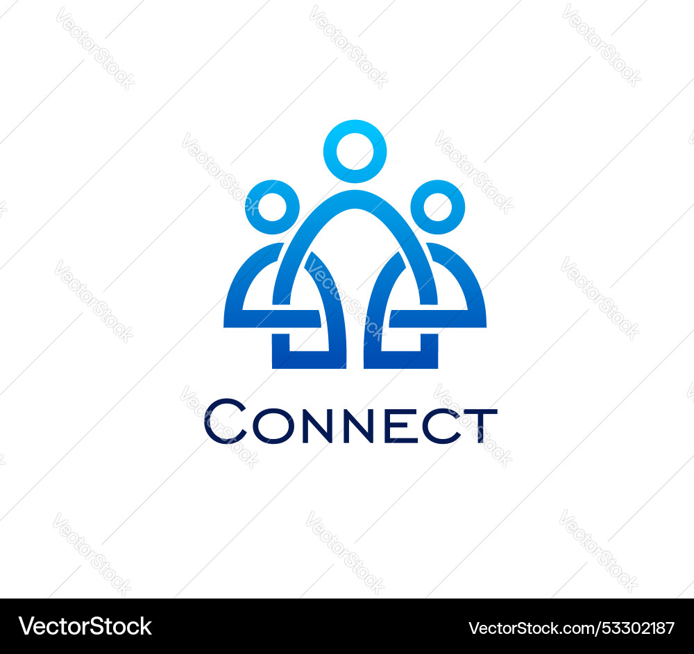 Connect people or family union icon for teamwork Vector Image