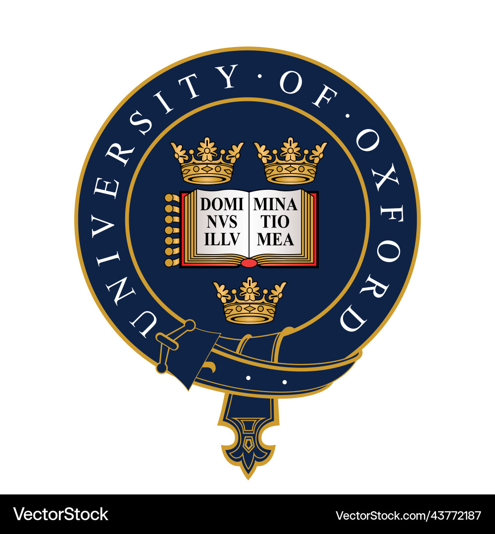 Emblem of the university oxford Royalty Free Vector Image