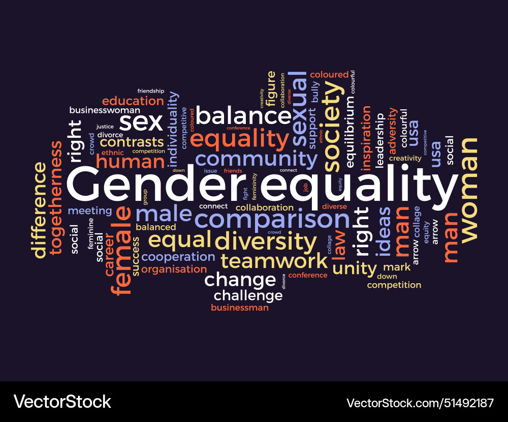 Gender equality word cloud template Royalty Free Vector
