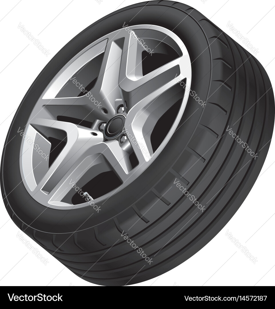 Light alloy wheel isolated Royalty Free Vector Image