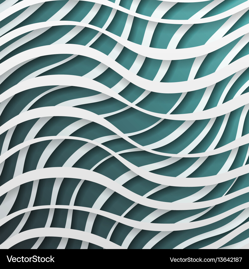 Paper waves 3d realistic template design Vector Image