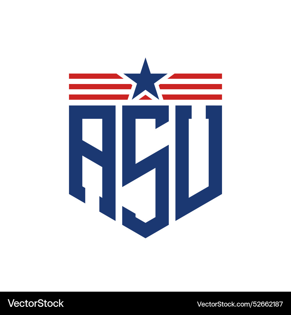 Patriotic asu logo with star and american flag Vector Image