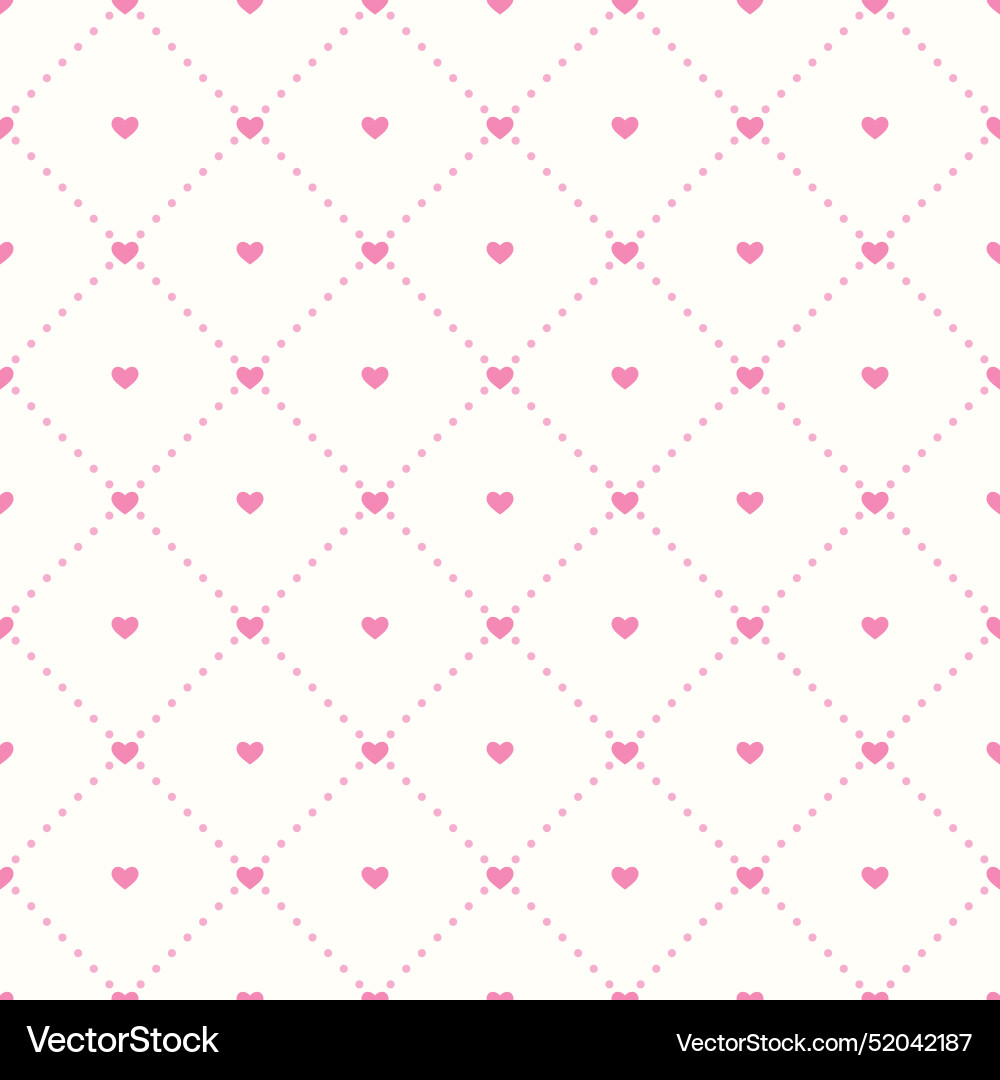 Pink Heart & Dot Seamless Pattern Royalty Free Vector