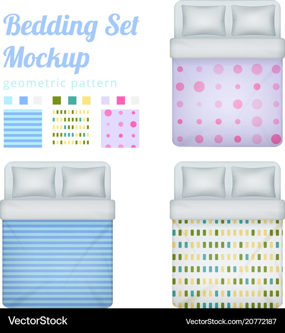 Queen bedding patterns set Royalty Free Vector Image