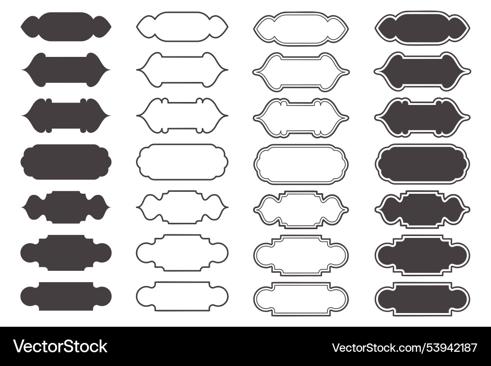 Ramadan frame shapes set indian window design Vector Image