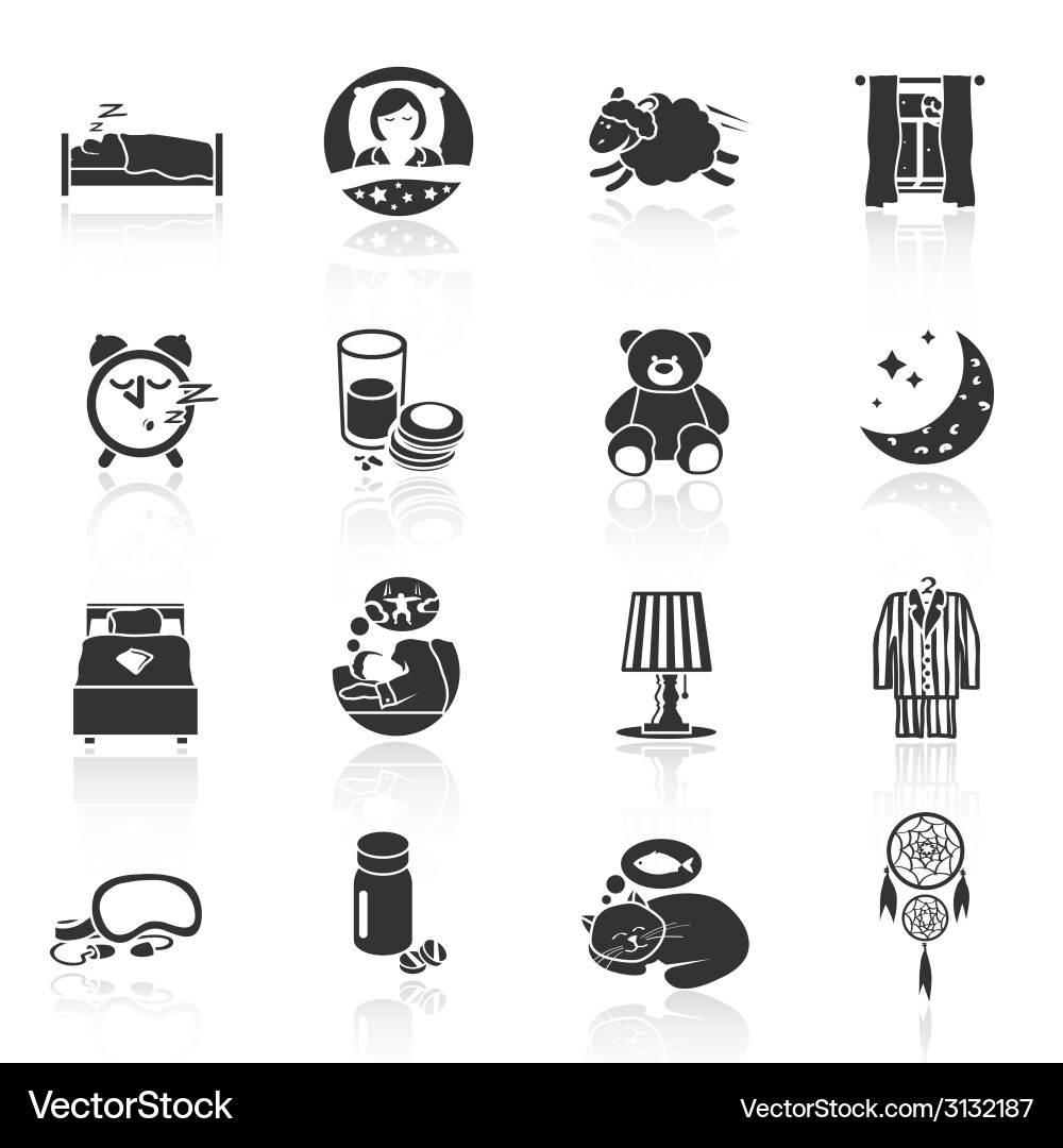Sleep time icons Royalty Free Vector Image - VectorStock