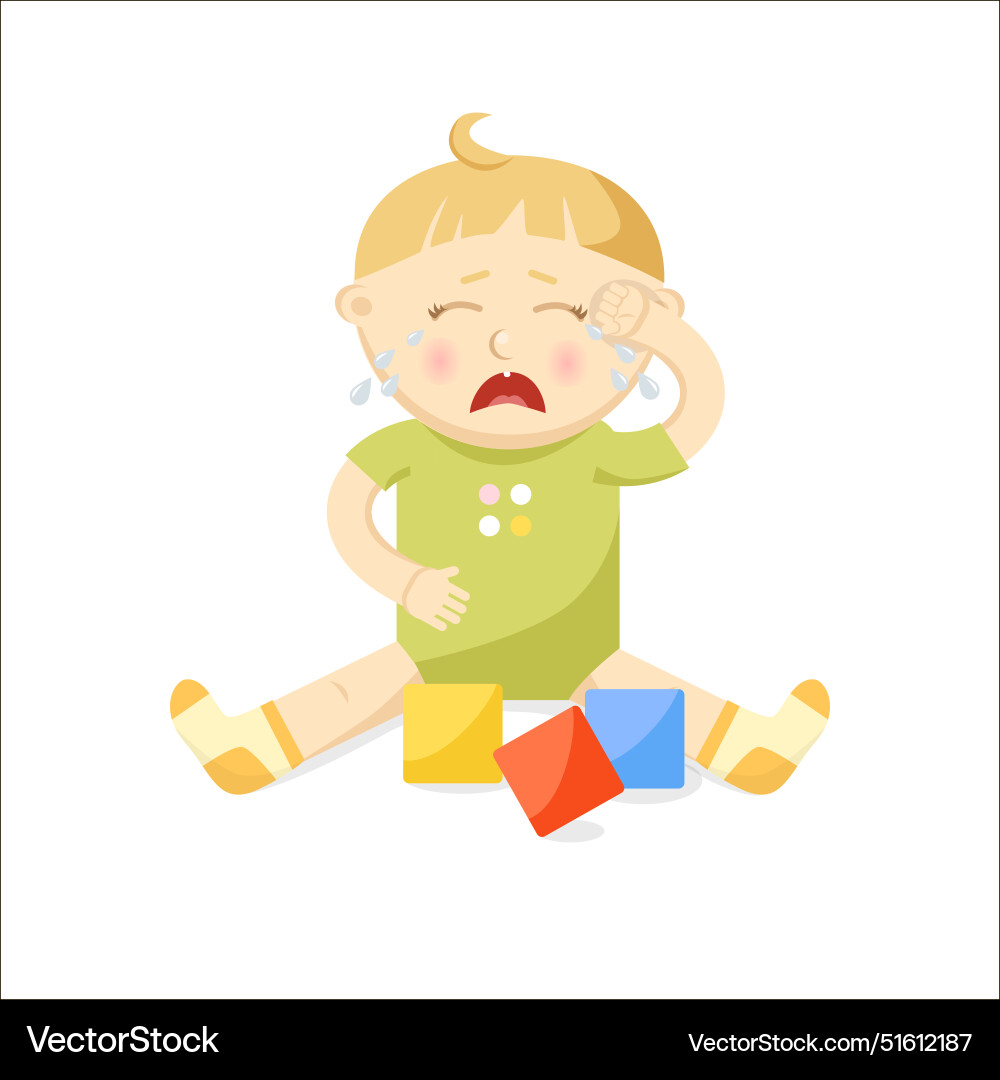 Small crying baby Royalty Free Vector Image - VectorStock