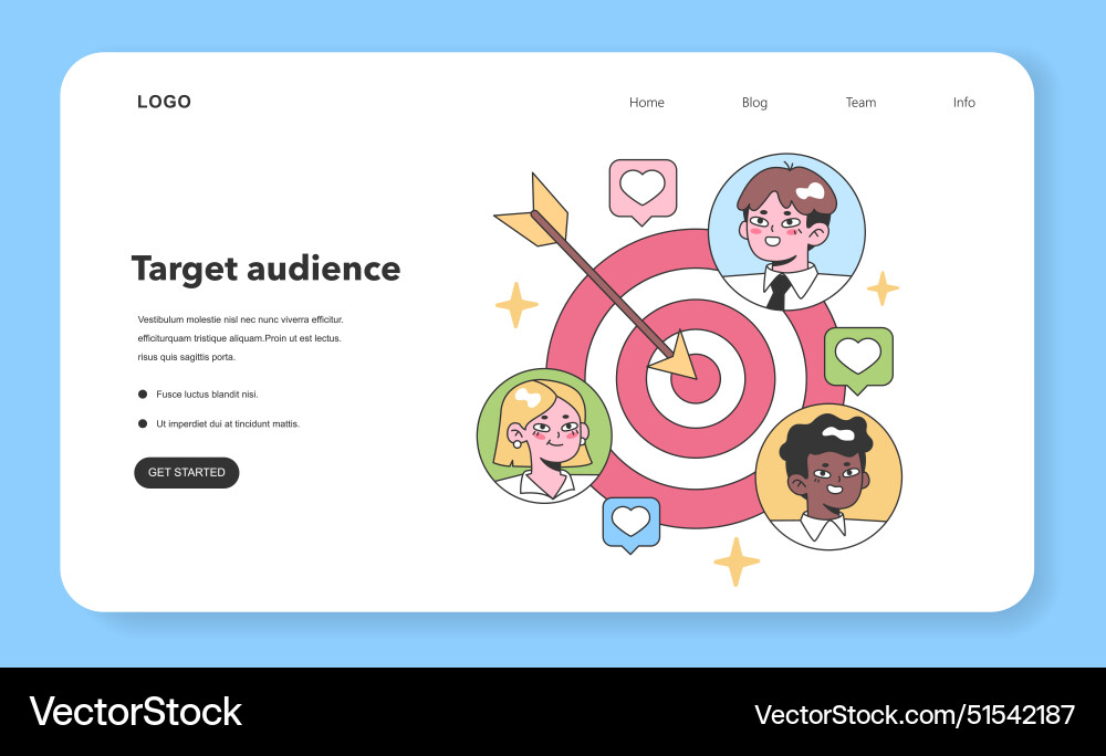 Target audience concept flat Royalty Free Vector Image