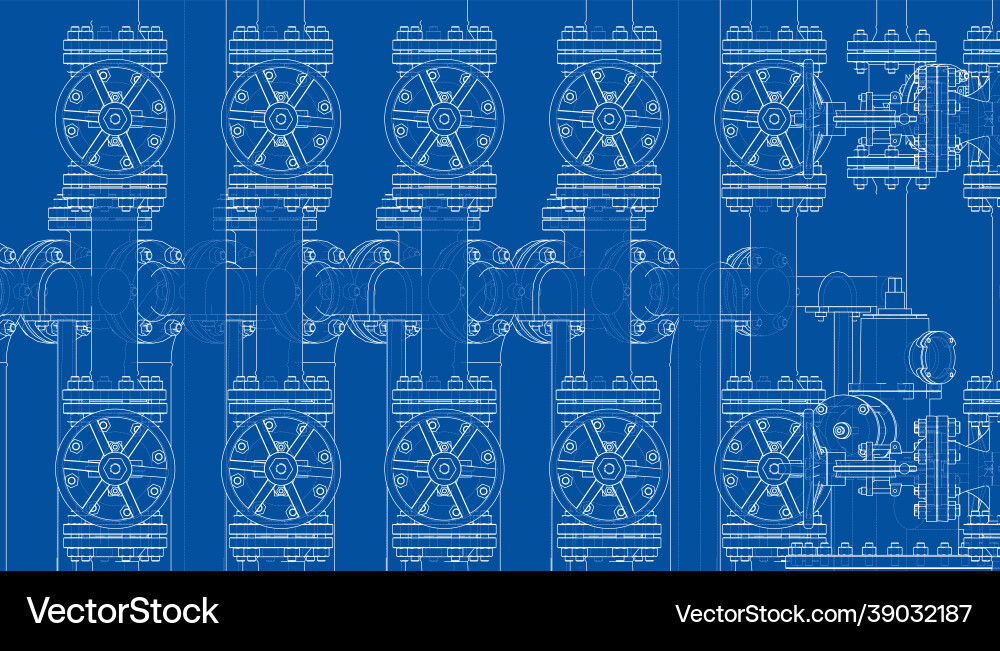 Valves and other industrial equipment Royalty Free Vector