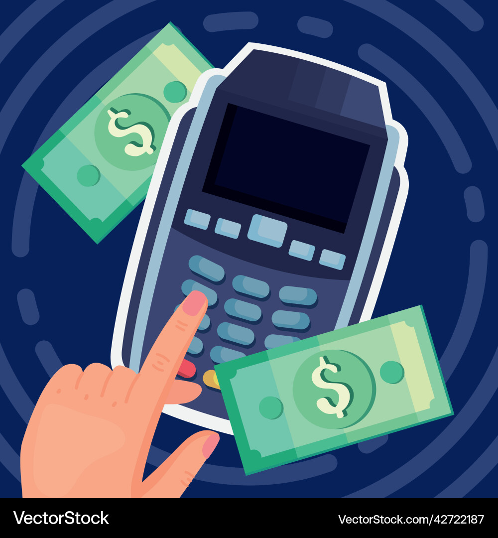 Voucher machine with bills Royalty Free Vector Image