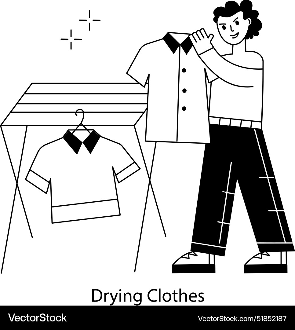 Weba handy line mini of drying clothe Royalty Free Vector