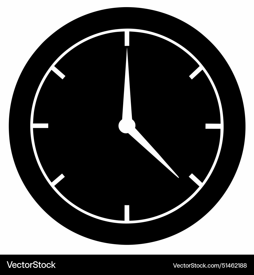 A black and white clock face with no number Vector Image