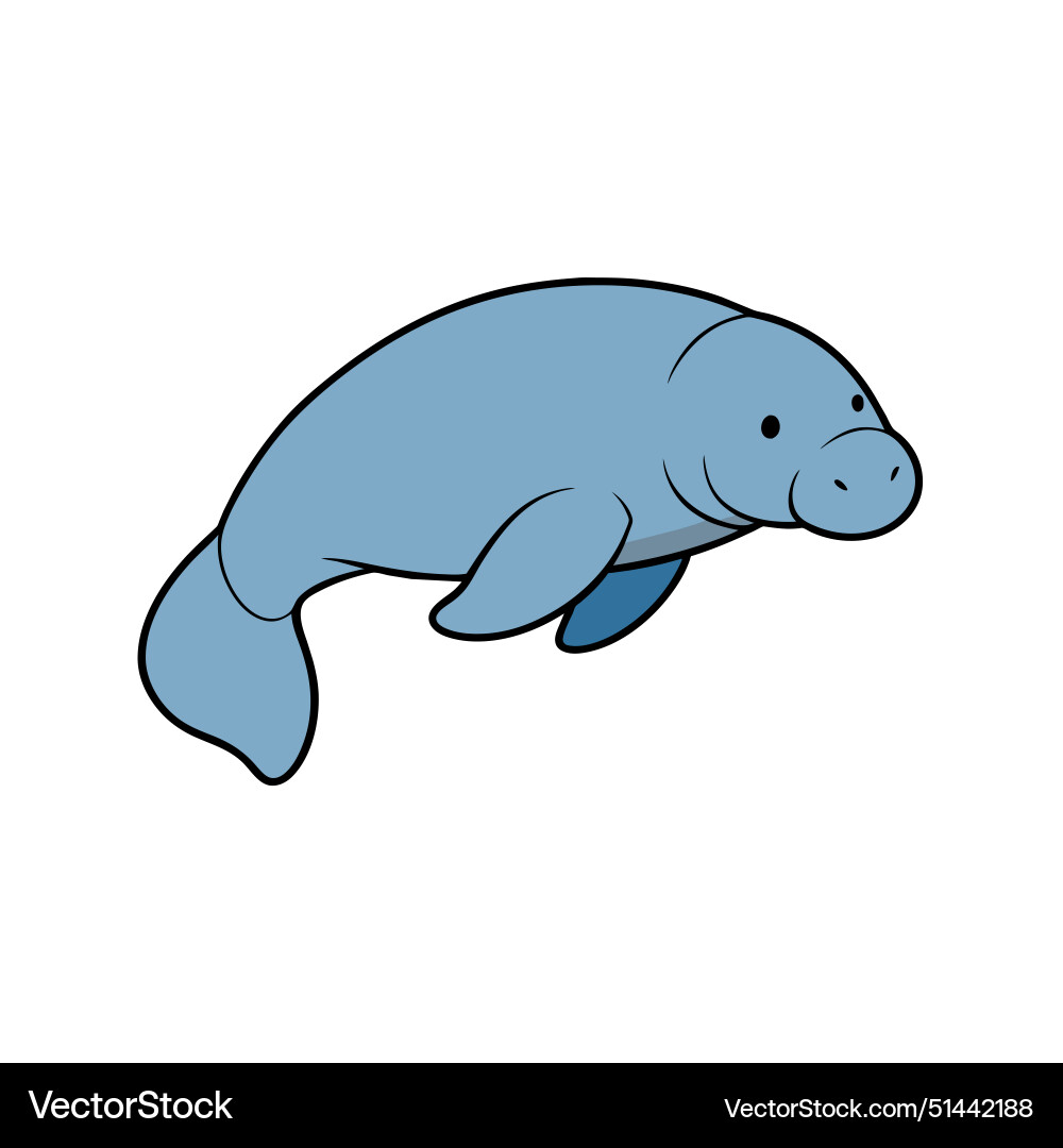 Antillean manatee swims icon Royalty Free Vector Image