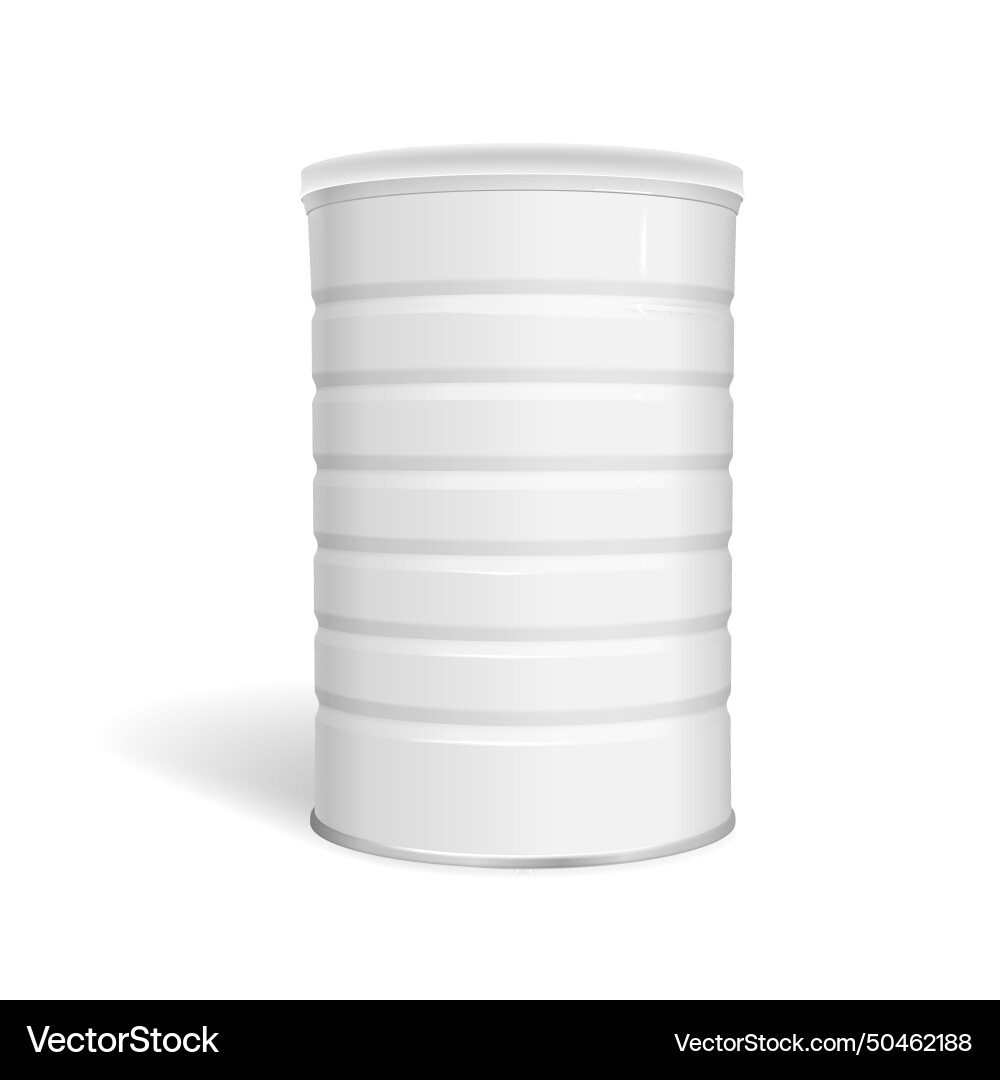 Blank metal can Royalty Free Vector Image - VectorStock