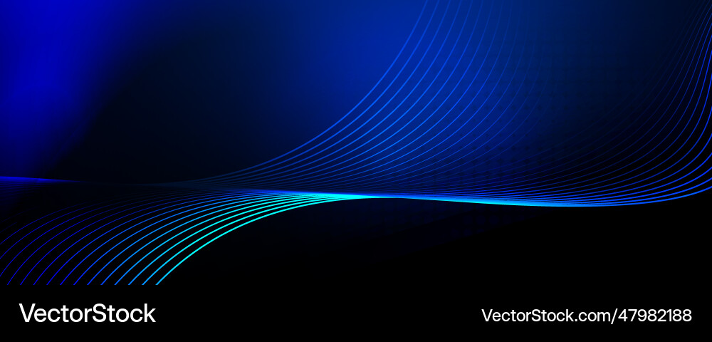 Blue abstract dynamic lines wavy background Vector Image