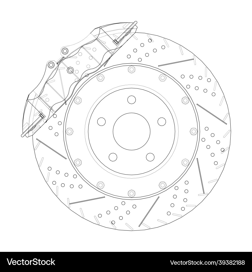 Brake disc outline Royalty Free Vector Image - VectorStock