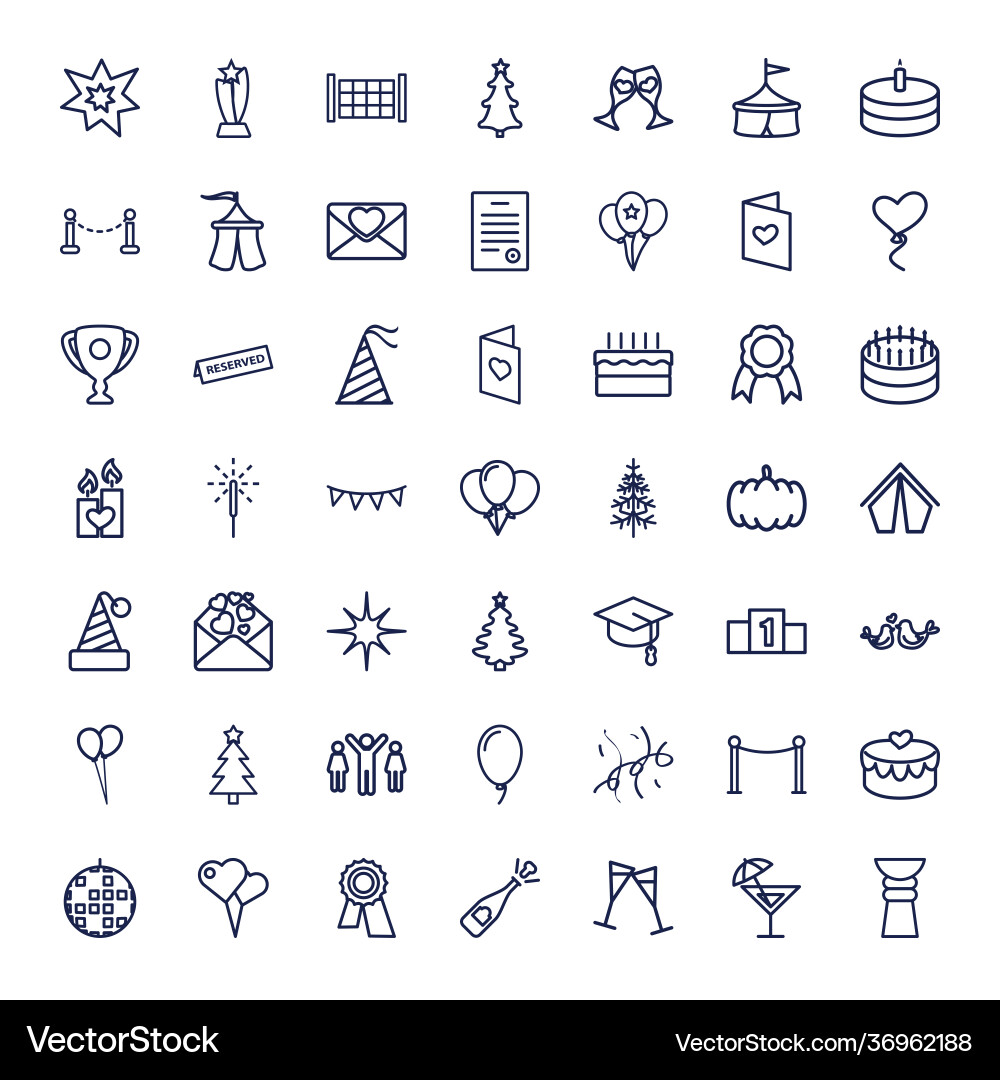 Celebration icons Royalty Free Vector Image - VectorStock