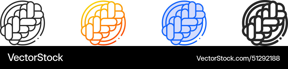 Challah iconthin linear gradient blue stroke Vector Image