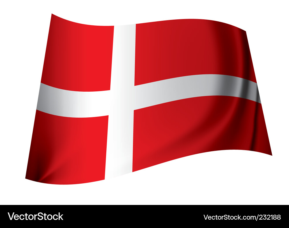 Danish flag Royalty Free Vector Image - VectorStock