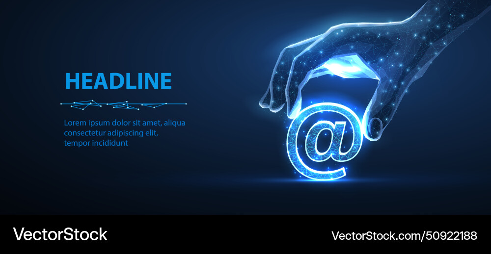 Digital hand and email sign ai mailing Royalty Free Vector