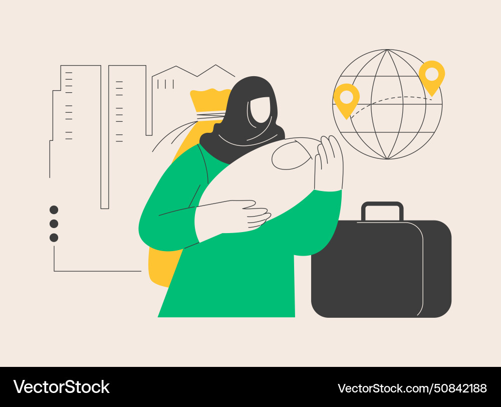 Female migrant abstract concept Royalty Free Vector Image