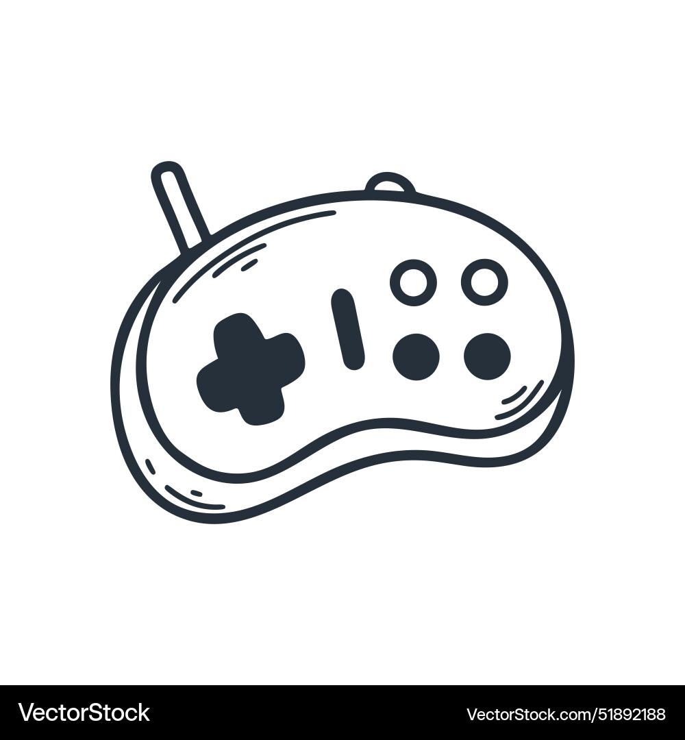 Gaming joystick doodle sketch style Royalty Free Vector