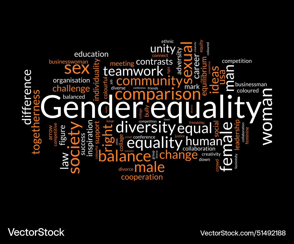 Gender equality word cloud template Royalty Free Vector