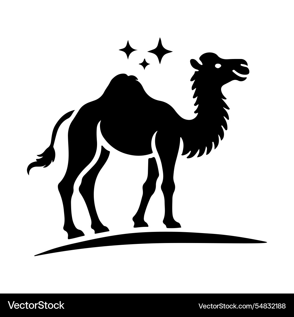 Minimalist camel silhouette for creative Vector Image