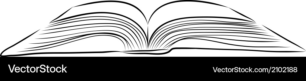 Open book hand draw Royalty Free Vector Image - VectorStock