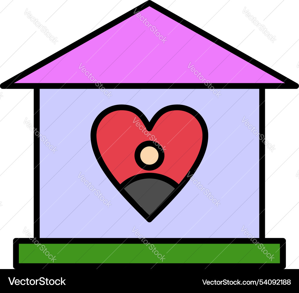 Orphanage line filled icon design Royalty Free Vector Image