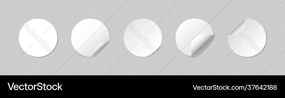 Round sticker with adhesive and curved corner Vector Image