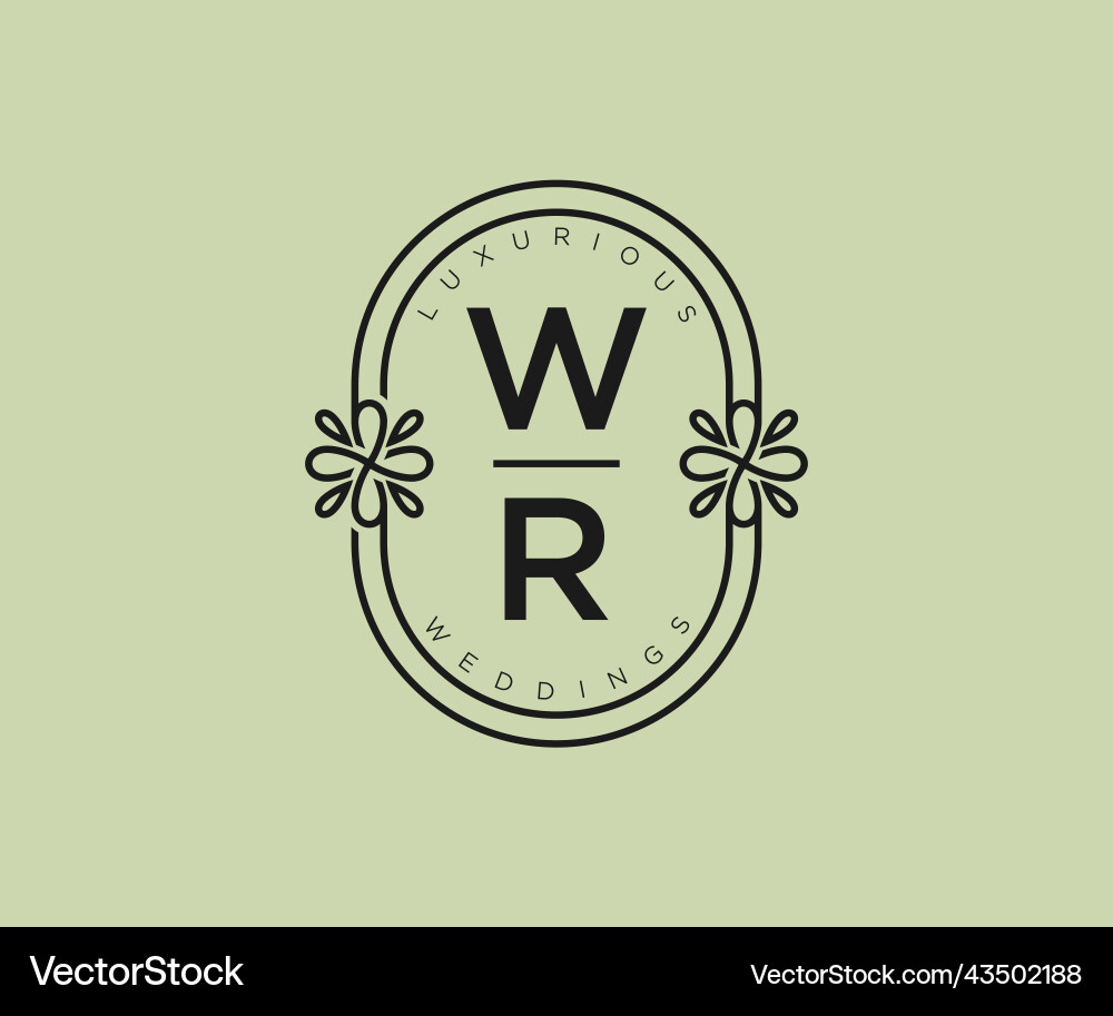 Wr Initialen Brief Hochzeit Monogramm Logos Vektorbild