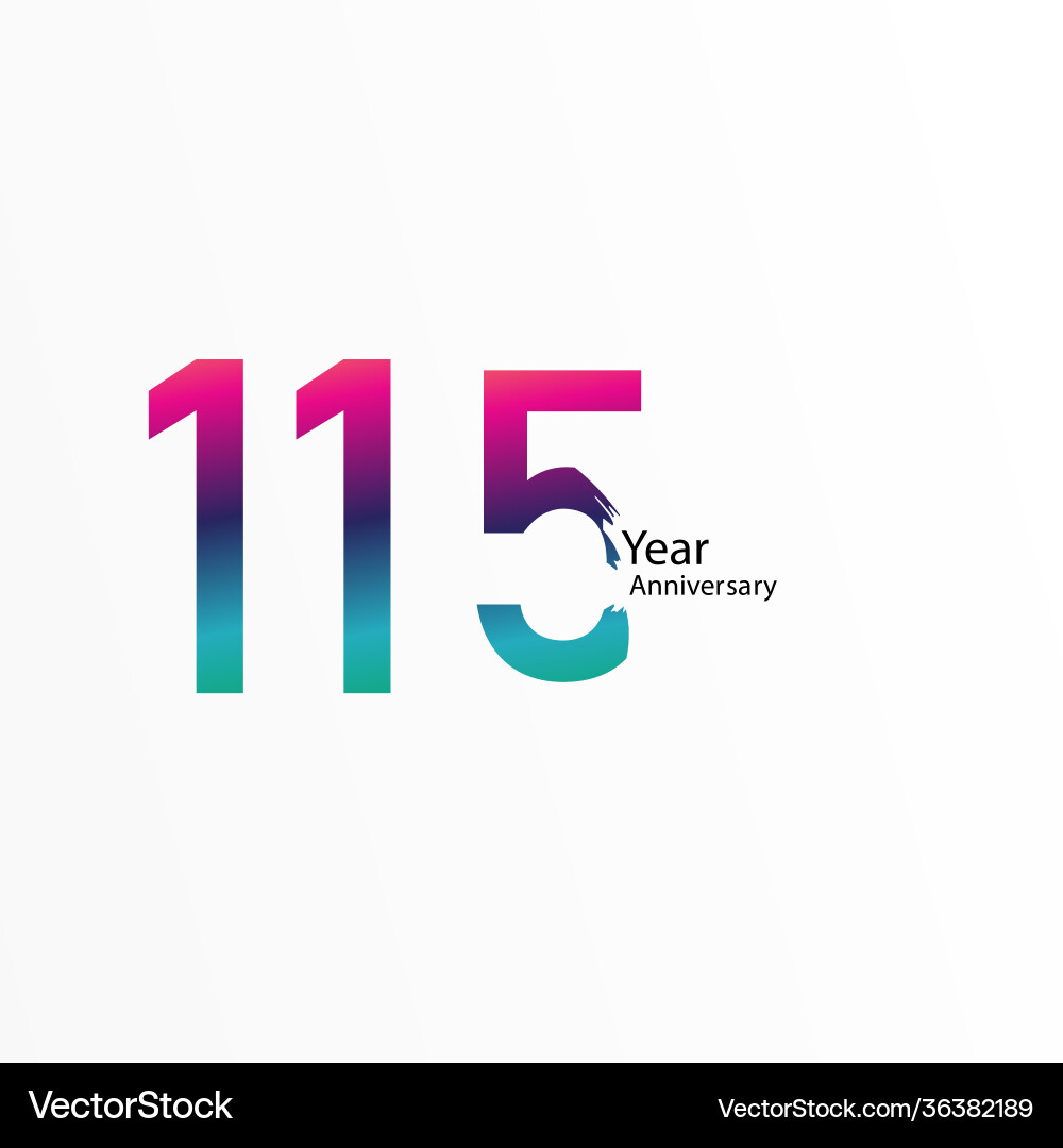 115 year anniversary template design Royalty Free Vector