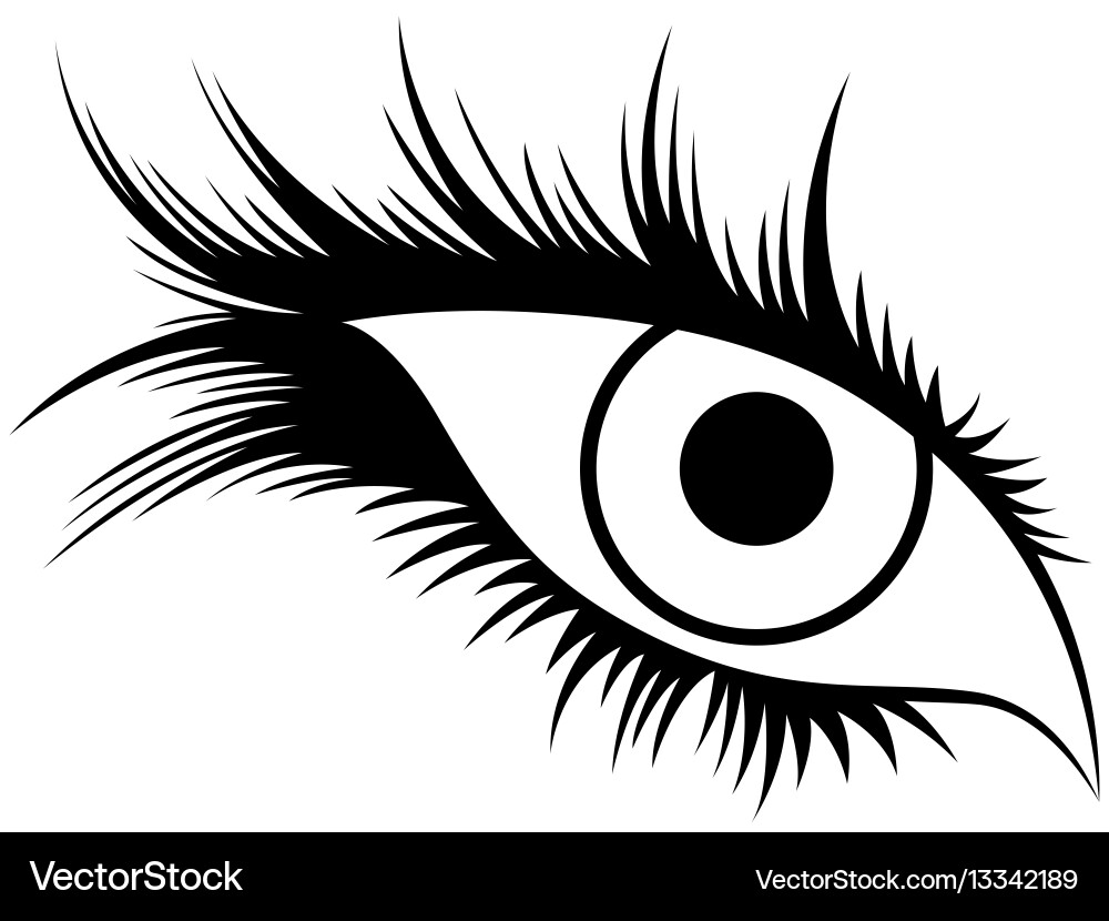 Abstract human eye with long lashes Royalty Free Vector