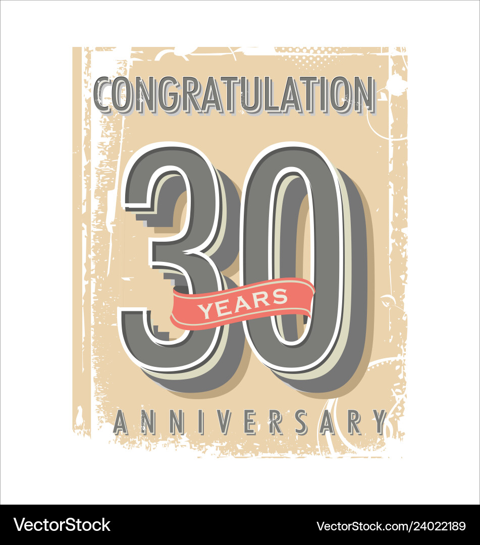 Anniversary banner collection 30 years Royalty Free Vector