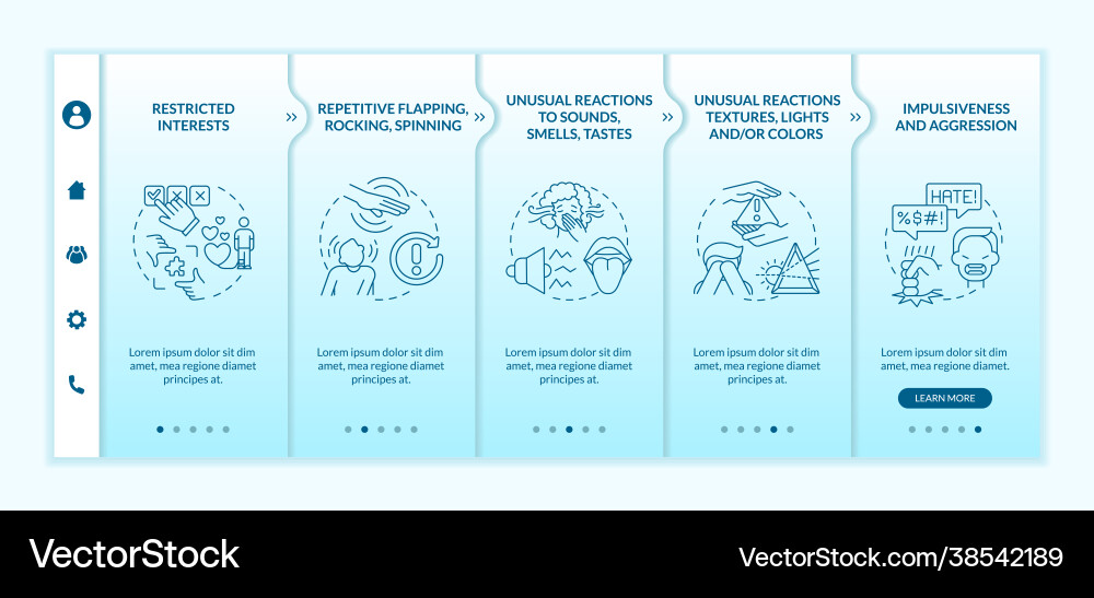 Asd diagnosis onboarding template Royalty Free Vector Image