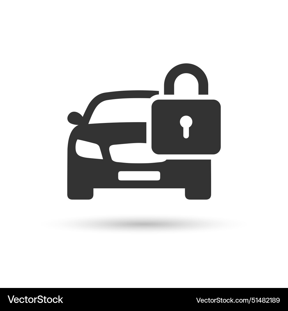 Car lock icon and security service Royalty Free Vector Image