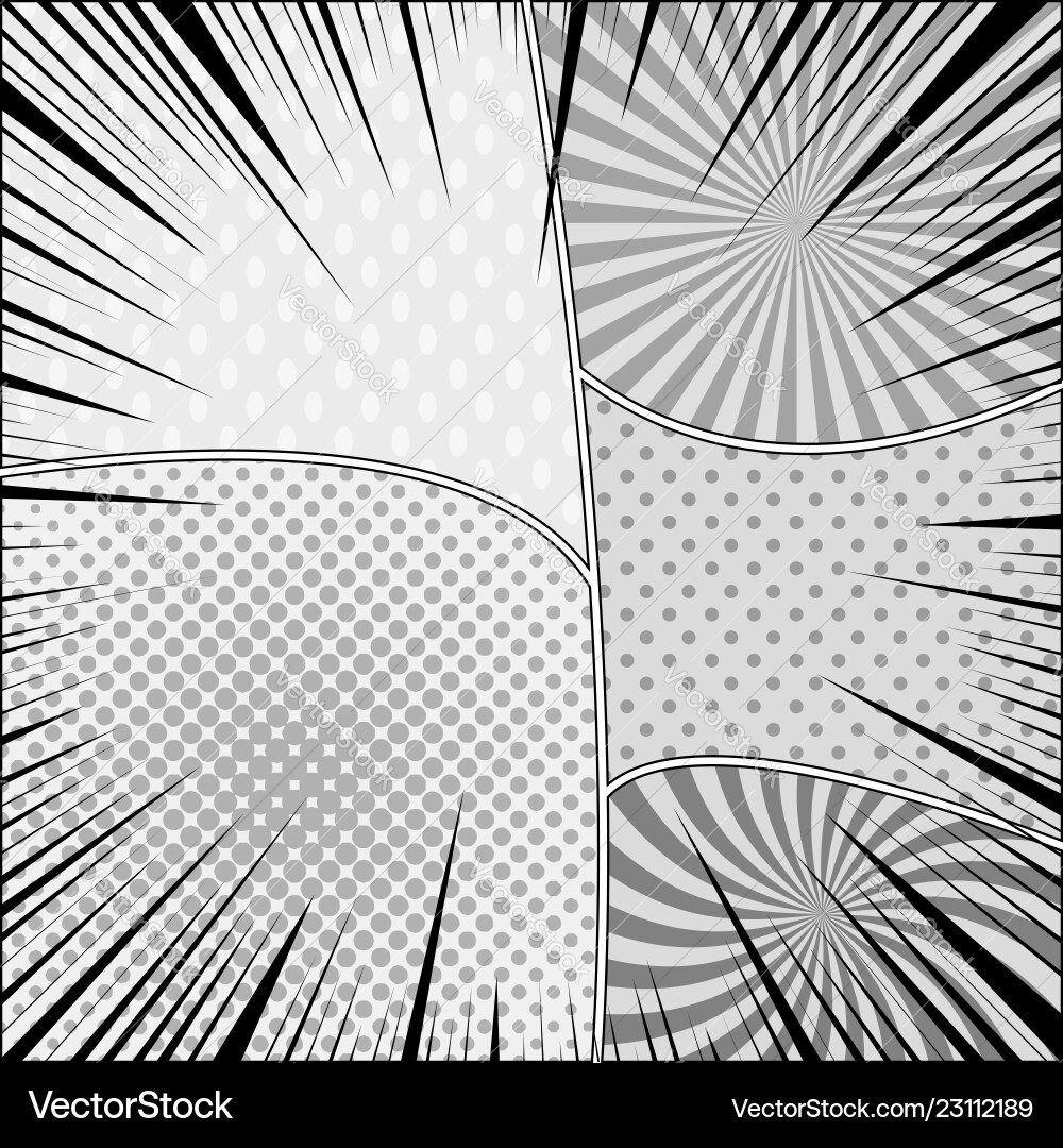 Comic book page monochrome concept Royalty Free Vector Image