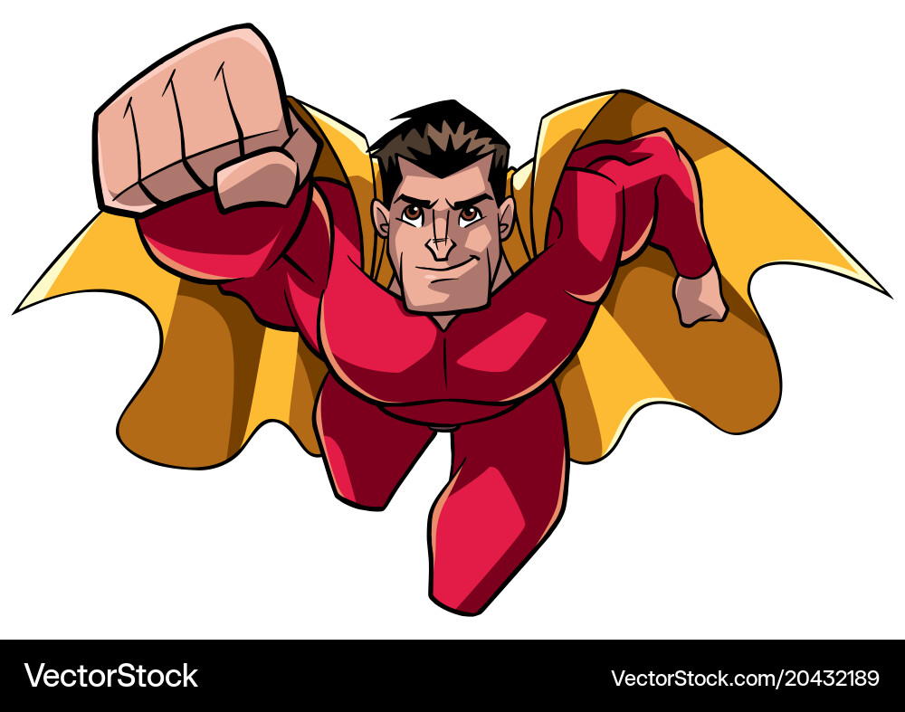 Dynamic Superhero in Flight Royalty Free Vector Image