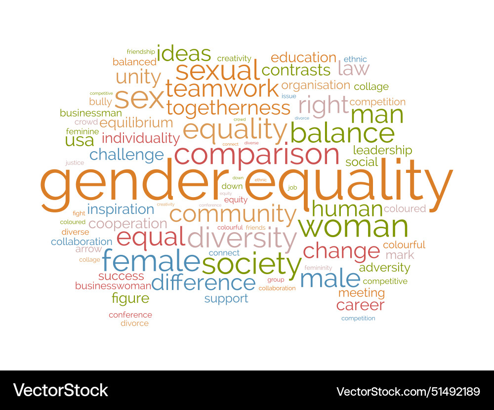 Gender equality word cloud template Royalty Free Vector