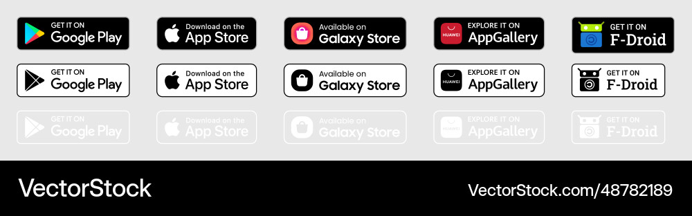 Play store app logos collection Royalty Free Vector Image