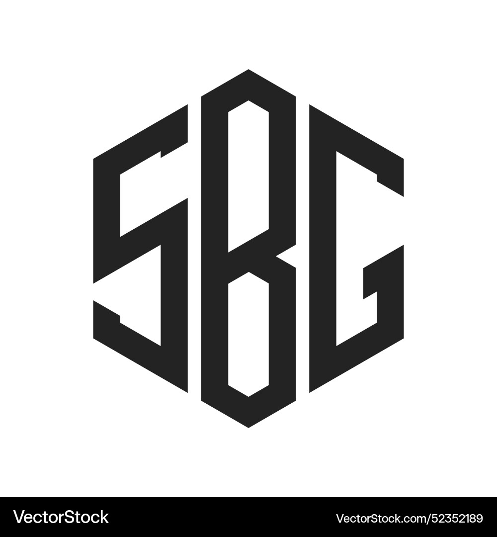 Sbg logo design initial letter monogram Royalty Free Vector