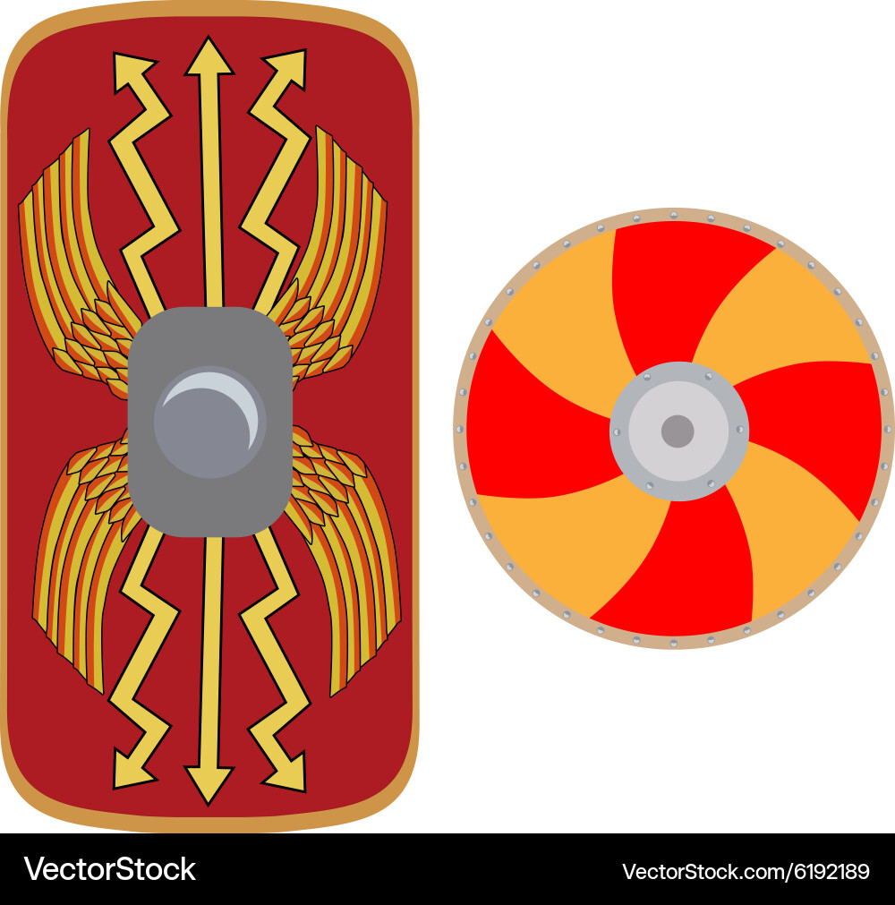 Viking and roman shield Royalty Free Vector Image