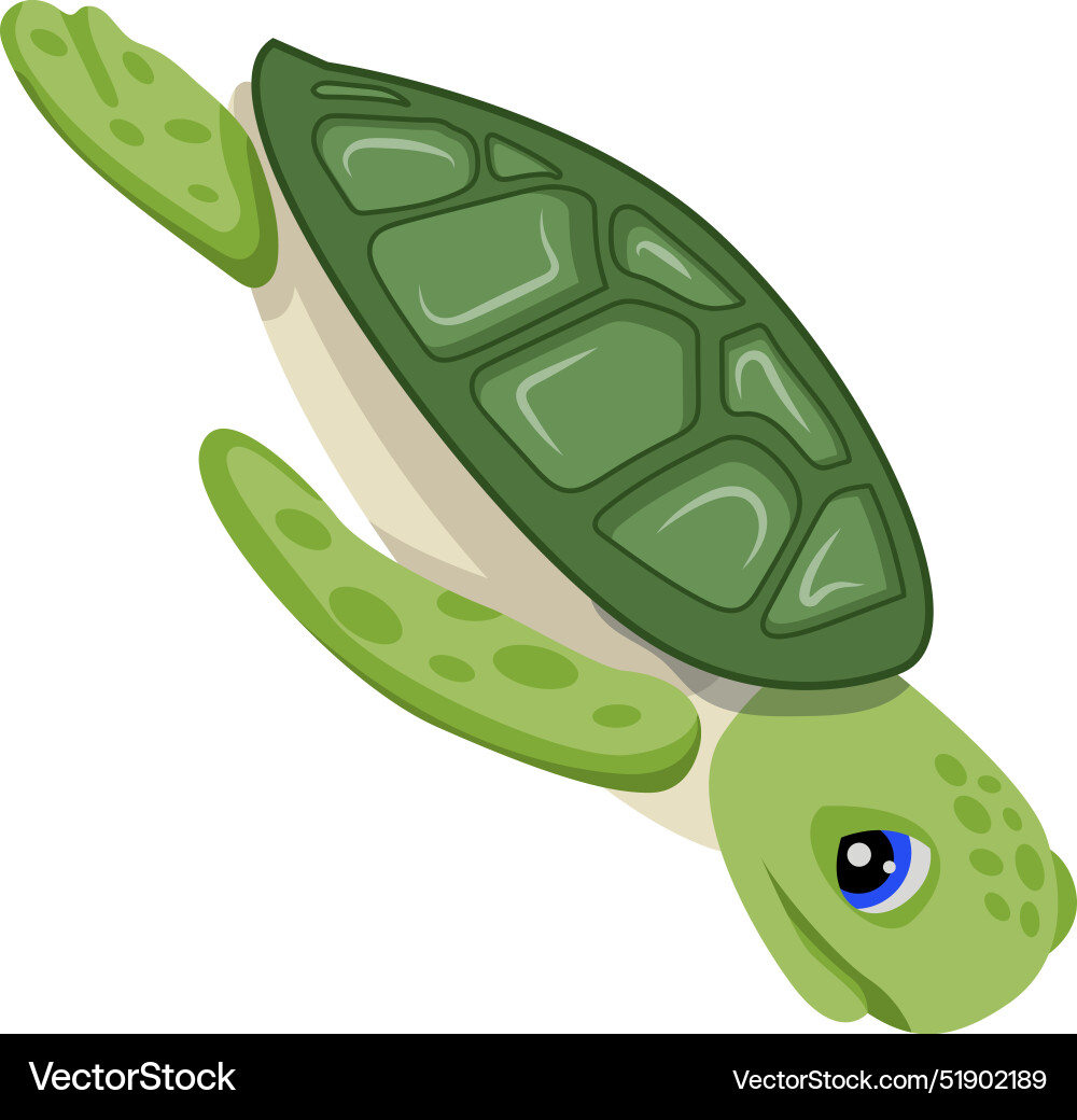 Weba flat style icon of reef turtle Royalty Free Vector