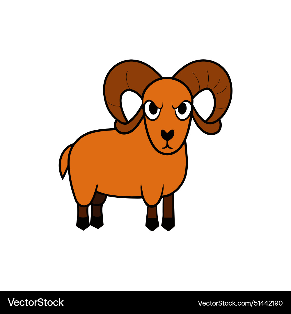 Aoudad sheep angry icon Royalty Free Vector Image